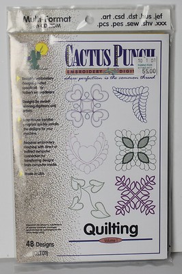 Cactus Punch Embroidery Card CD Multi Format Quilting Vol 1 Sewing ...