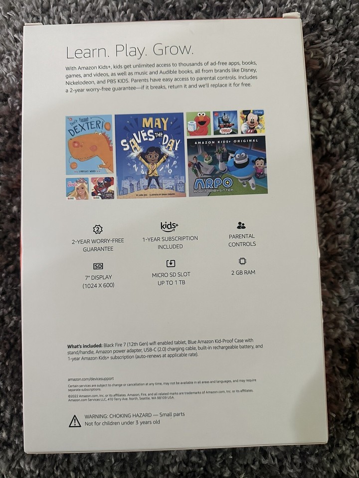 Amazon Fire 7 Kids 12th Gen 16GB Tablet, Wi-Fi, 7" - Blue | eBay