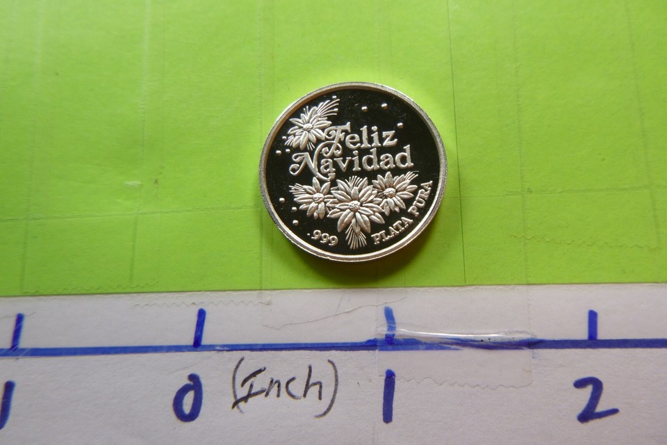 8 GRAMS SANTA CLAUS FELIZ NAVIDAD MERRY CHRISTMAS RARE 999 SILVER COIN ...
