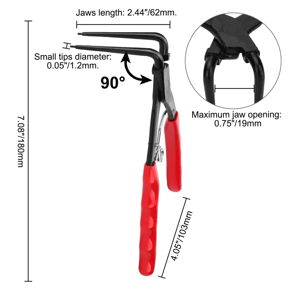 Car Internal Master Cylinder Snap Ring Pliers Circlip Pliers 90 Degree ...