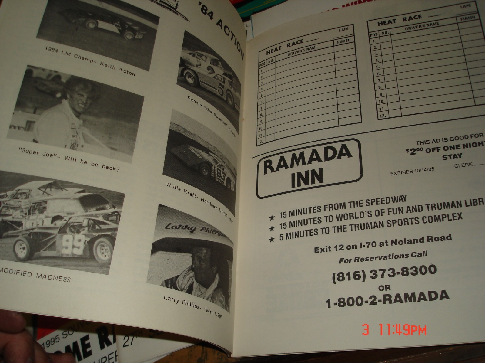 I-70 Speedway lot of 9 vintage racing programs 1985-1995 NASCAR Winston ...
