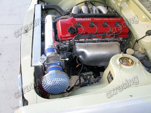 CXRacing Aluminum Cooler Radiator + 12" fans For DATSUN 510 KA24DE Swap ...