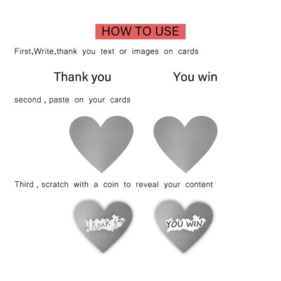 35pcs Scratch Off Stickers Party Game Scratch Win Heart 25MM | eBay ...