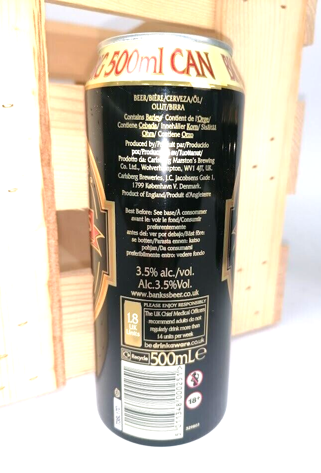 Banks Mild In A Crate - 12 x 500ml Cans of Mild Ale in a Wooden Crate ...