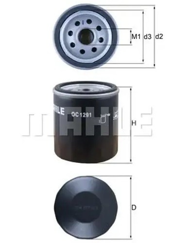 Oil filter Spin-on Filter OC 1291 MAHLE for VW AUDI SKODA SEAT ...