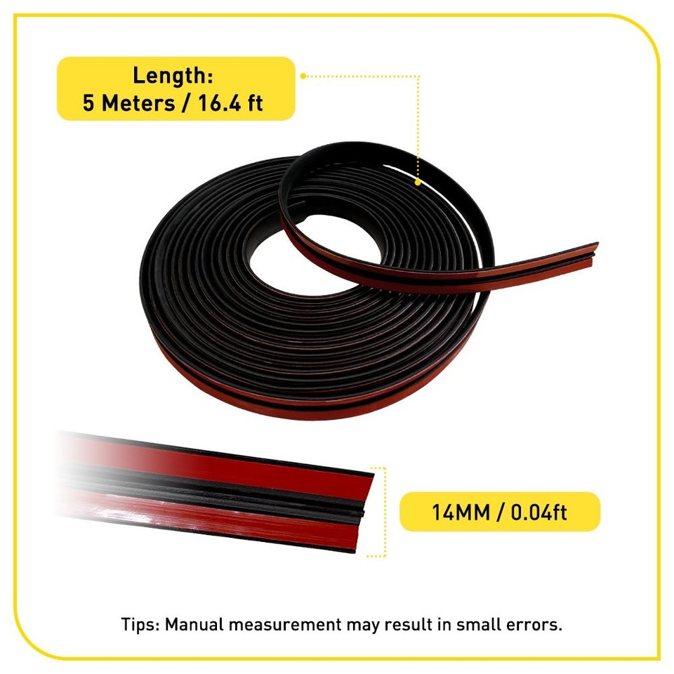 14MM x 5M Car Roof Windshield Rubber Seal Strip T-shape Molding ...