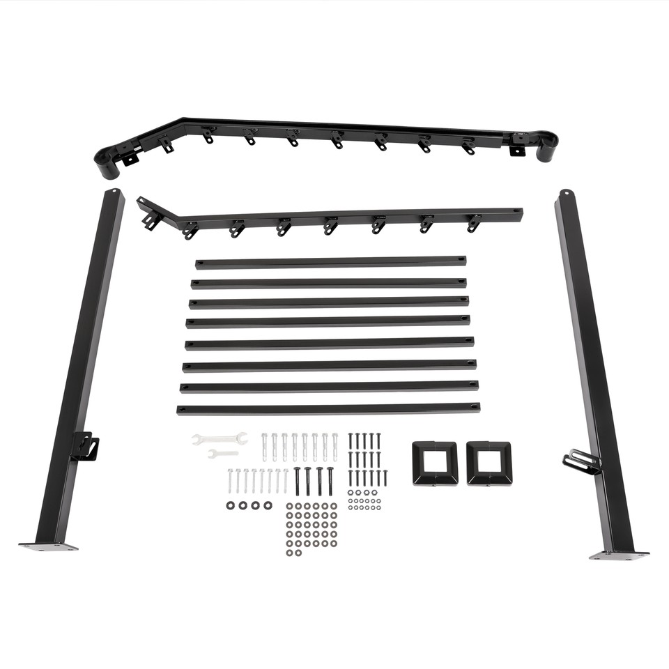 Steel Handrail For 4-5 Steps Stair Railing Hand Rail Kit Fit Black ...