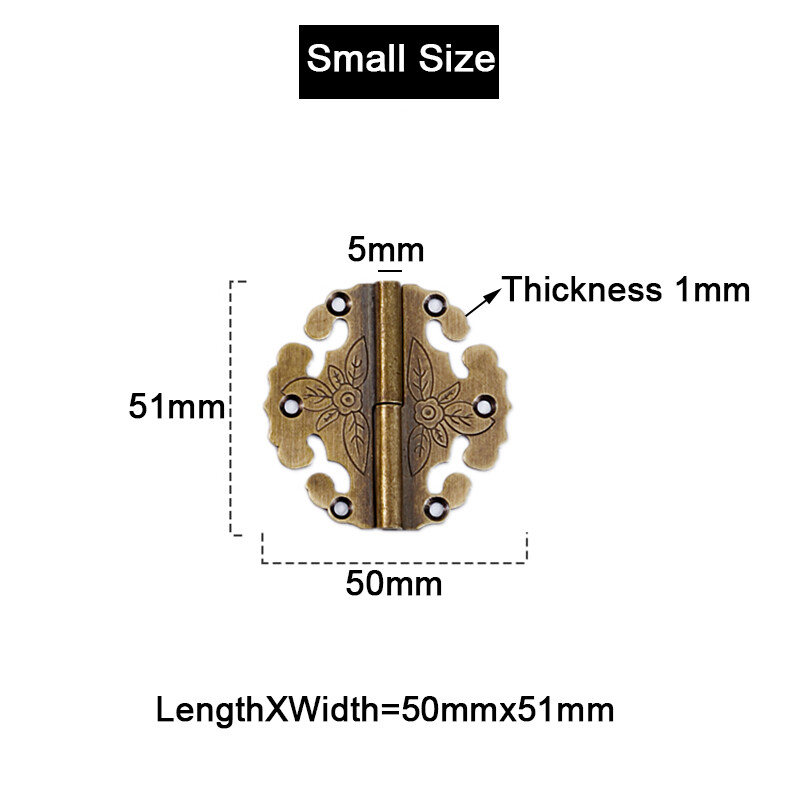 HOT 4Pair Brass Furniture Hinges Exquisite Carved Chest Wood Case Gift ...