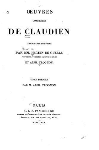 Oeuvres ComplA tes de Claudien, Claudien New 9781534610651 Fast Free ...