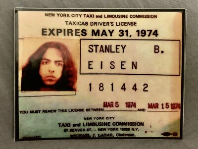 PAUL STANLEY Kiss VINTAGE LOOK GLOSSYDecal/Sticker 1974 NYC Taxi Cab ...