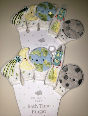 BABY BOY NEW BATH TIME FINGER PUPPETS ROCKET PLANETS SPACE TERRY CUTE ...