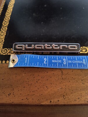 AUDI QUATTRO EMBLEM LOGO BADGE BLACK Silver | eBay