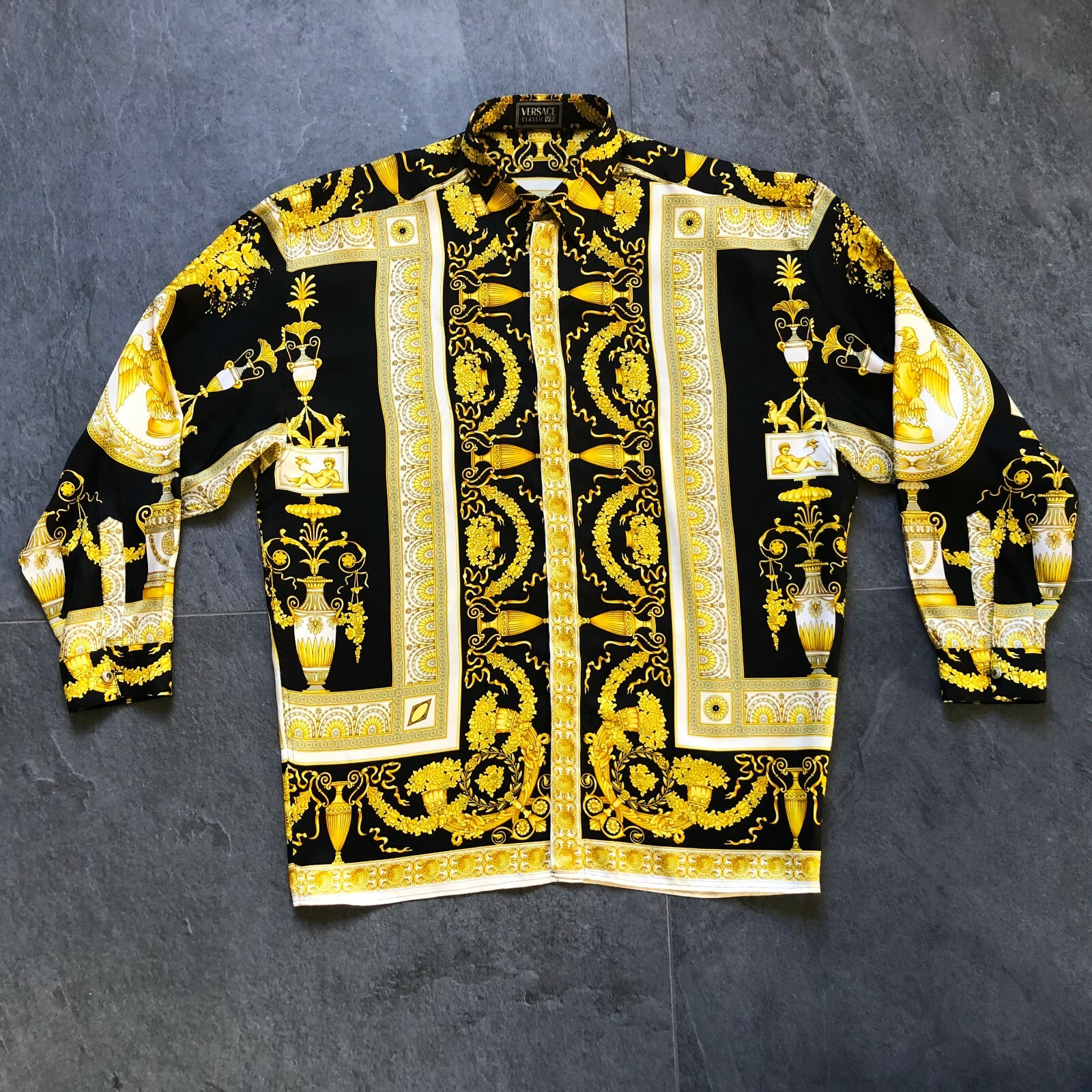 VERSACE CLASSIC V2 silk shirt Wild Signature with Eag… - Gem