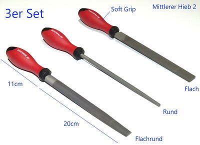 3er Flach + Halbrund + Rundfeile Softgrip mittlerer Hieb 2 Parkside ...