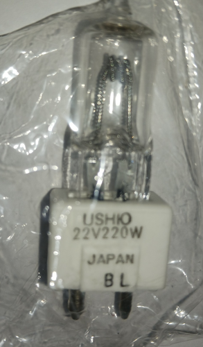 USHIO HALOGEN LIGHT BULB LAMP SM*129362 22V 220W BASE TYPE 2 PINS 9.5MM ...