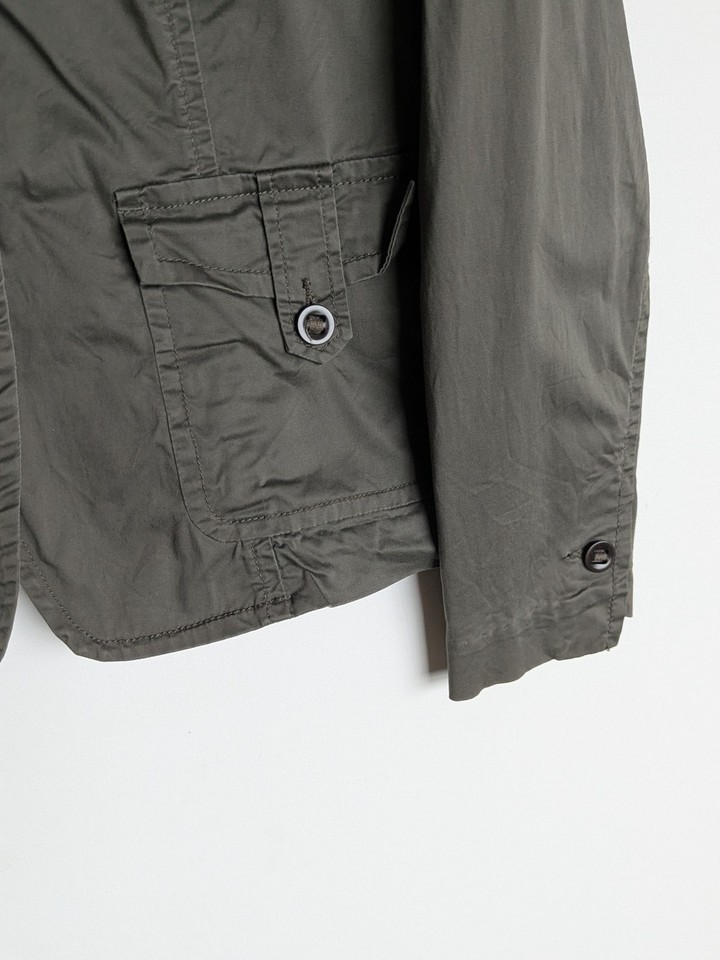 LUCKY BRAND Vtg Gray Utility COAT JACKET Button Front Women's L | eBay