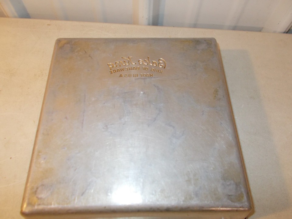 Vintage Bake King METAL FOLDED ENDS King Of Bakeware 8"x8"x2" Baking ...