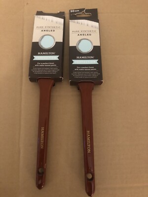 2 x Hamilton Perfection 50 mm Angled Pure Synthetic Paint Brush 13133 ...