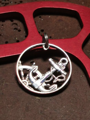 Anchor Steering Wheel Pirate Sailor Cut Out Coin Hand… - Gem