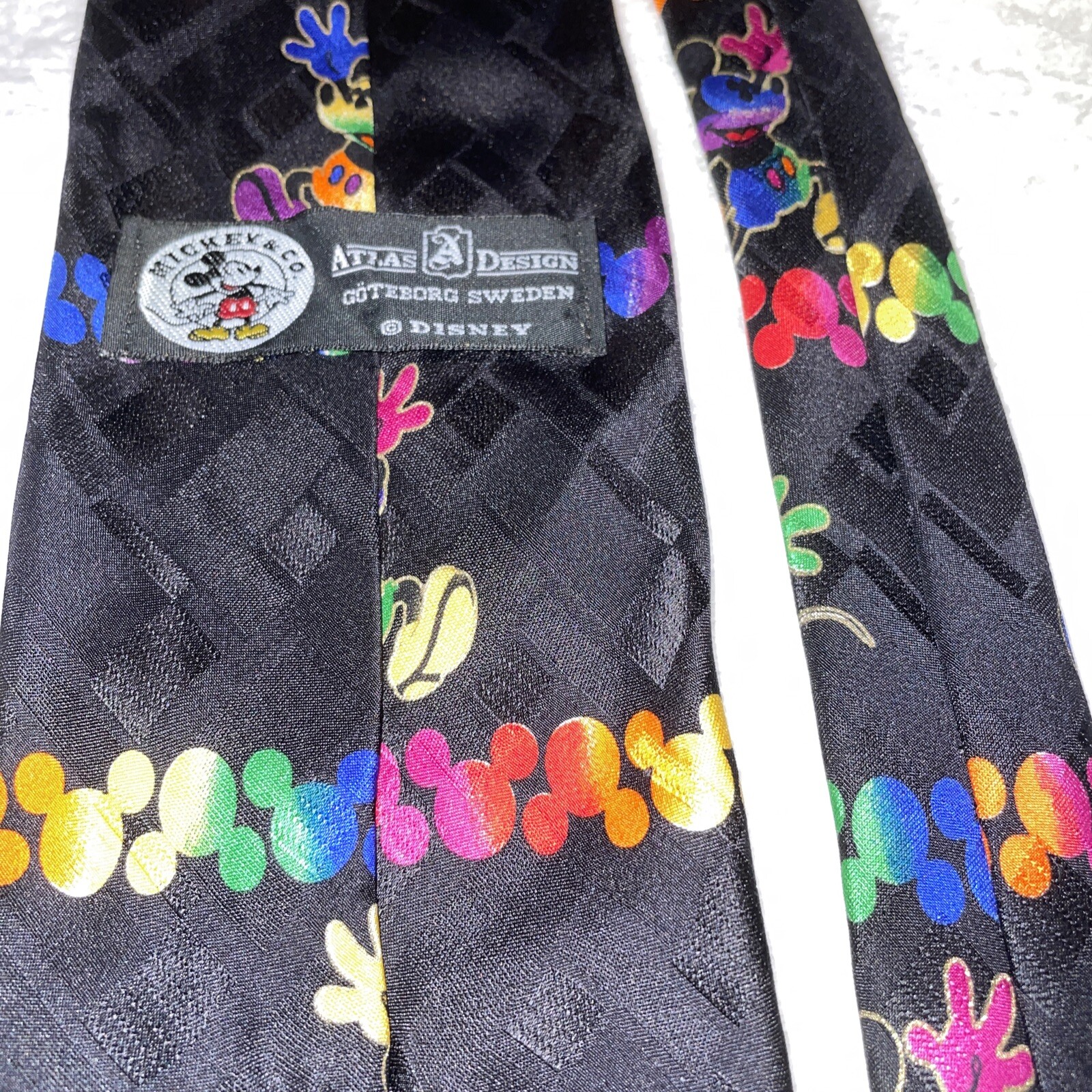 DISNEY Mickey Silk Tie ATLAS DESIGN Goteborg Sweden … - Gem