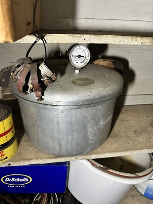 National Pressure Cooker No. 7 Antique Canner Aluminum 16 Qt Wire ...