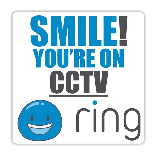 Ring Doorbell Security Sticker SMILE CCTV | eBay