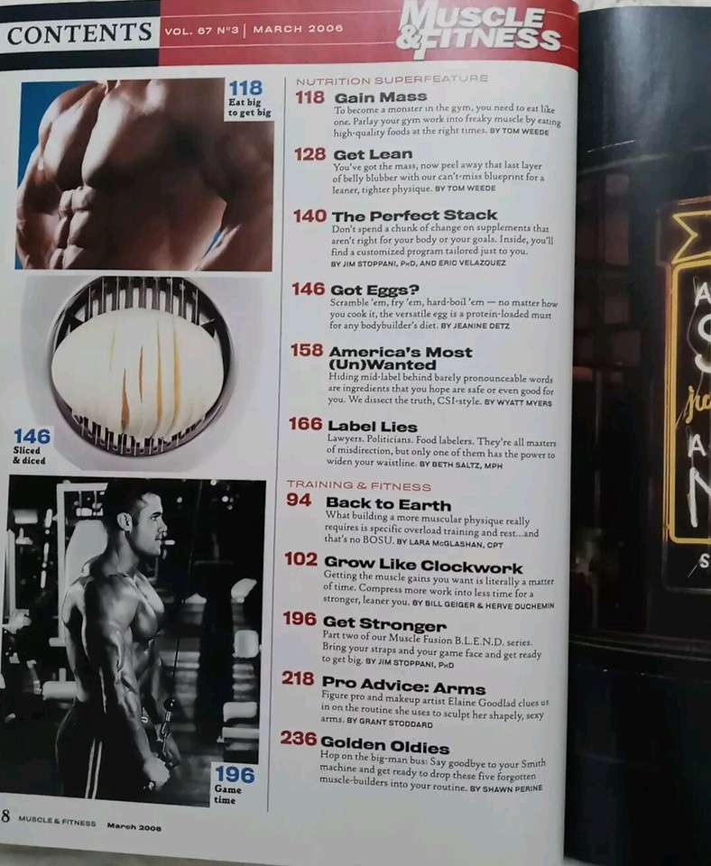 Muscle & Fitness Magazine Bodybuilding Diet Lifestyle Vtg Ads Articles ...