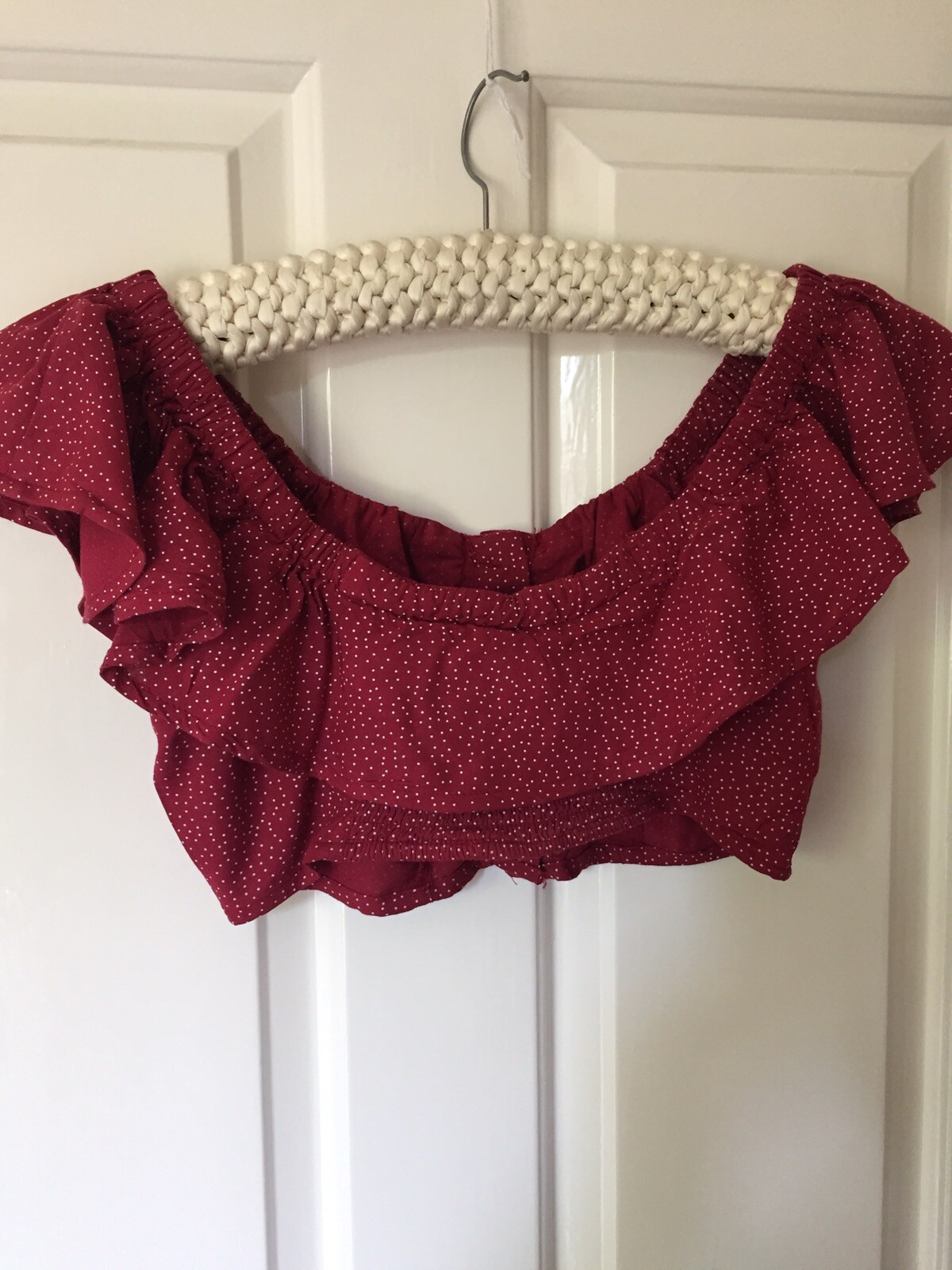 Top Shop Pink Cropped Spotty Top Size 8 | eBay UK