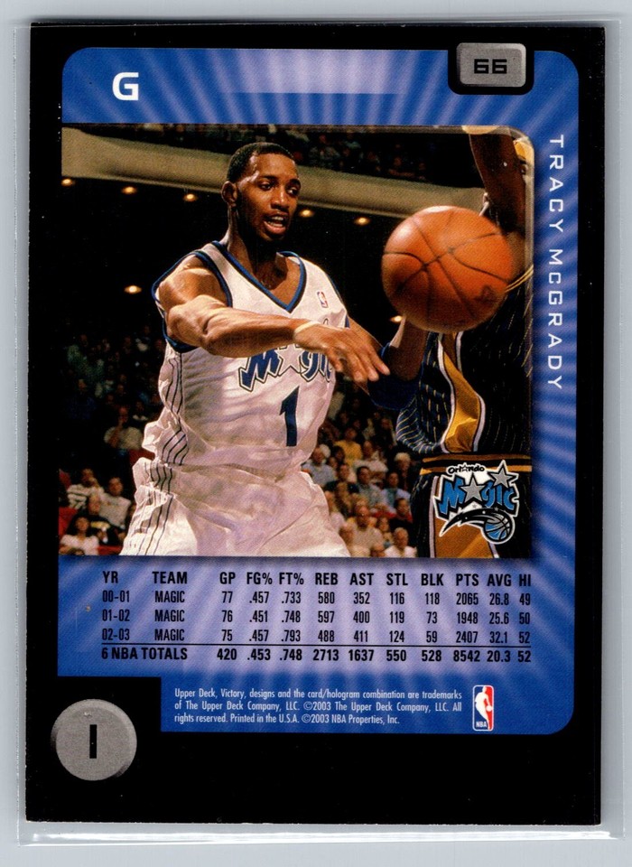 2003 Upper Deck Victory Basketball #66 Tracy McGrady Orlando Magic HOF ...