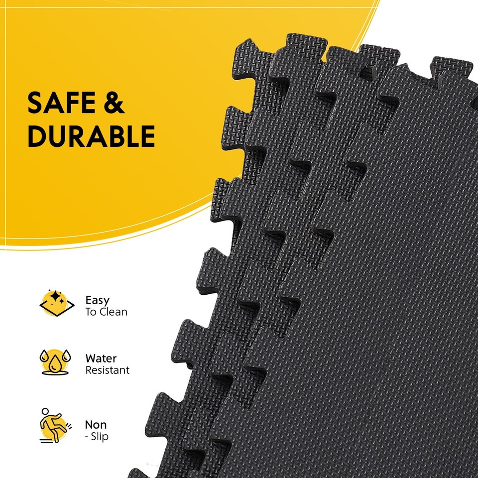 EVA Foam Interlocking Puzzle Mat Kids Play Gym Flooring Exercise & Yoga ...