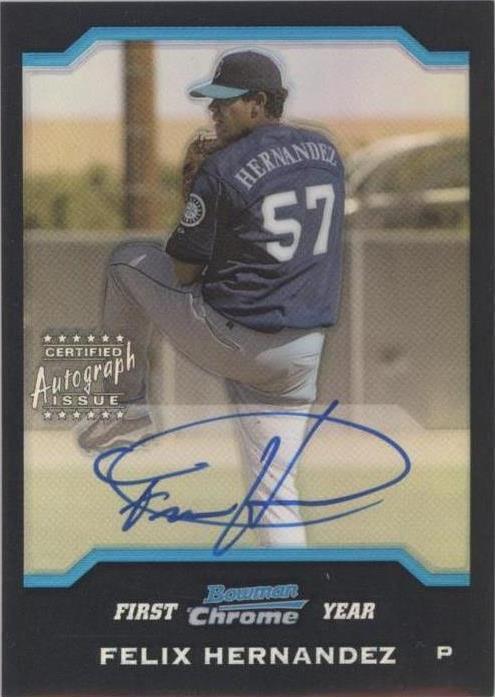 2004 Bowman Chrome - First Year Autograph Félix Hernández #345 ...