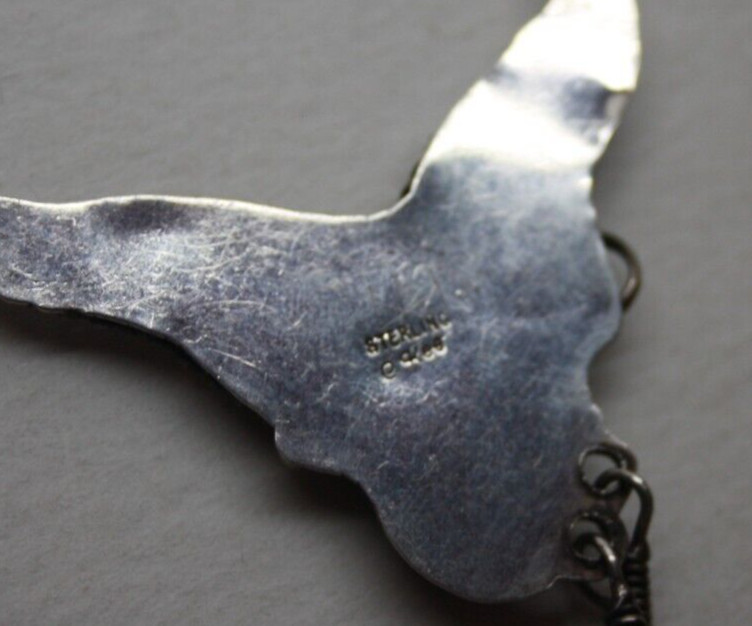 Edith Kee Sterling Silver Feather Design Turquoise Ne… - Gem