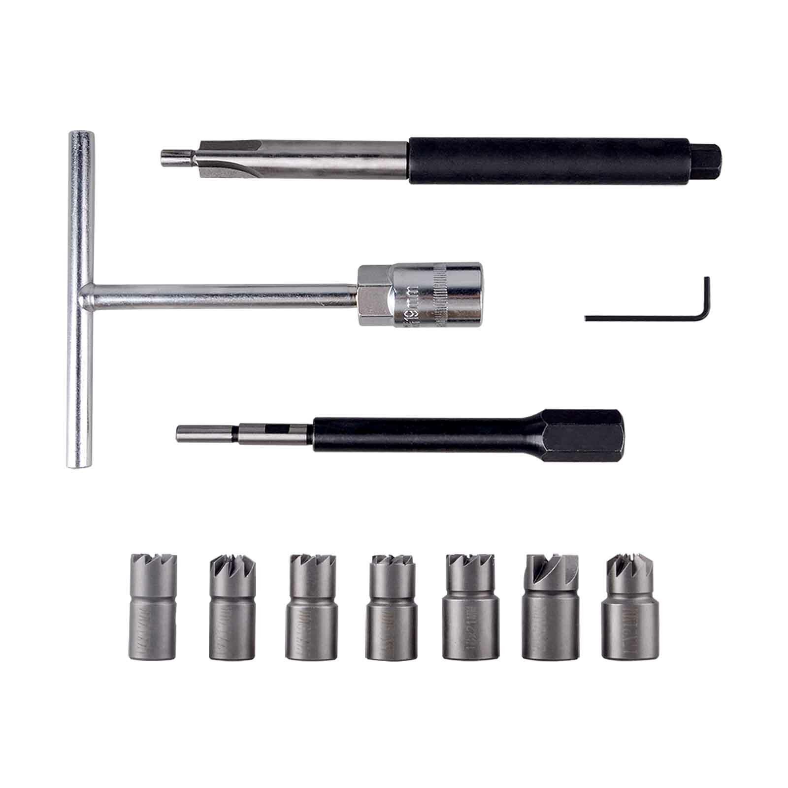 10pc Diesel Injector Seat Cutter Tool Cleaner Set Universal Tool Kit ...