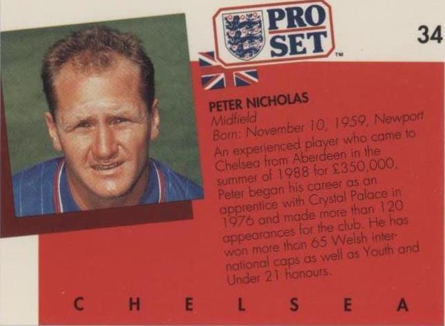 1990-91 Pro Set Peter Nicholas #34 for sale | eBay