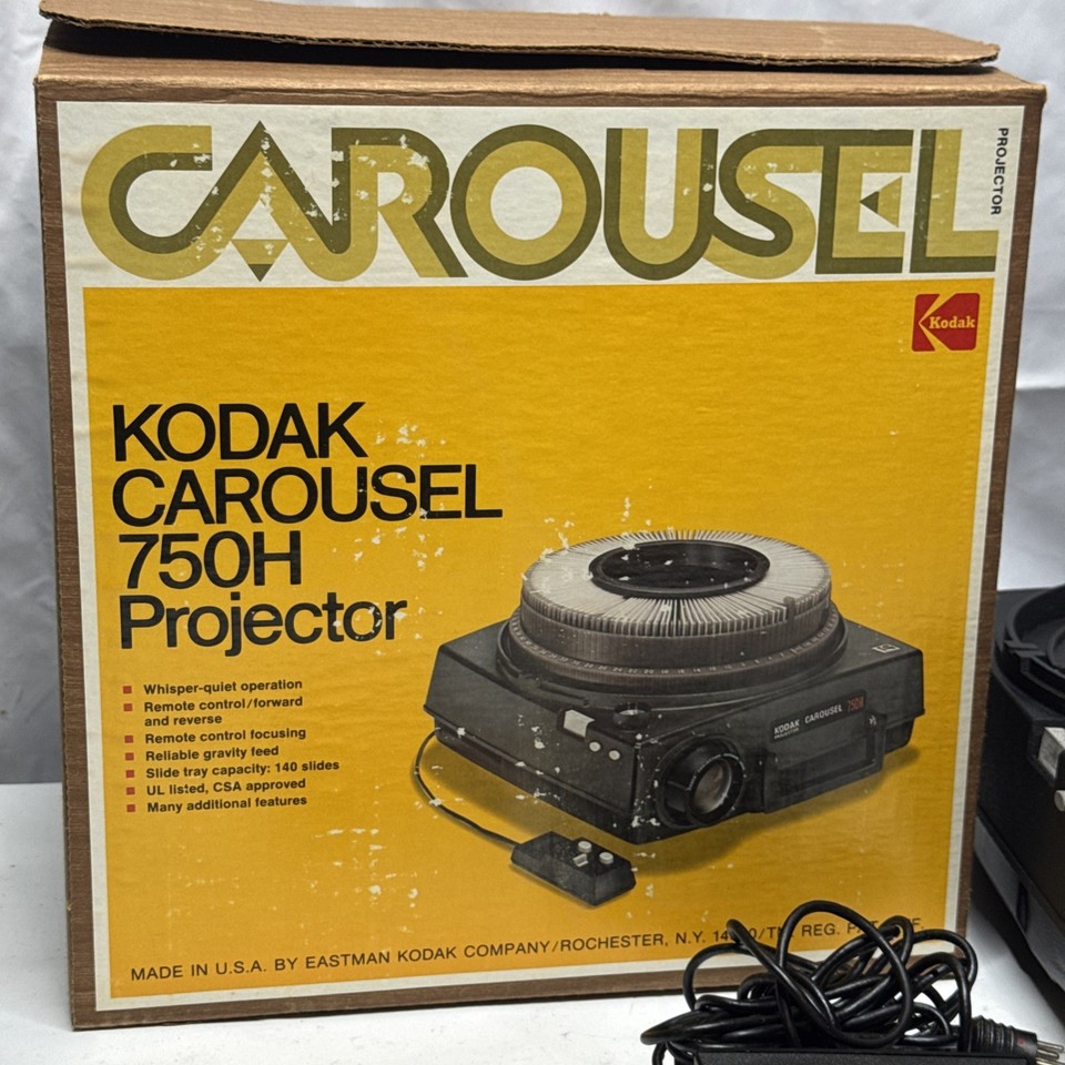 Vintage Kodak Carousel 750H Slide Projector Tested With Remote And ...