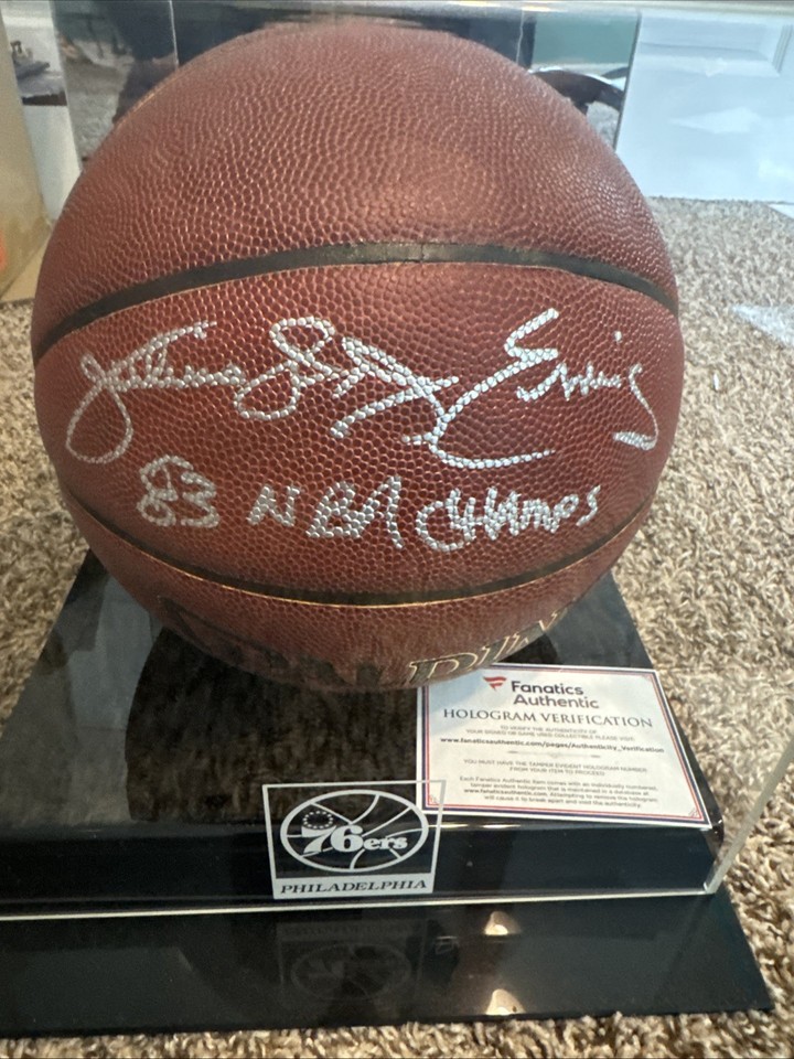 JULIUS ERVING AUTOGRAPH SIGNED SPALDING NBA BASKETBALL W/ CASE | eBay