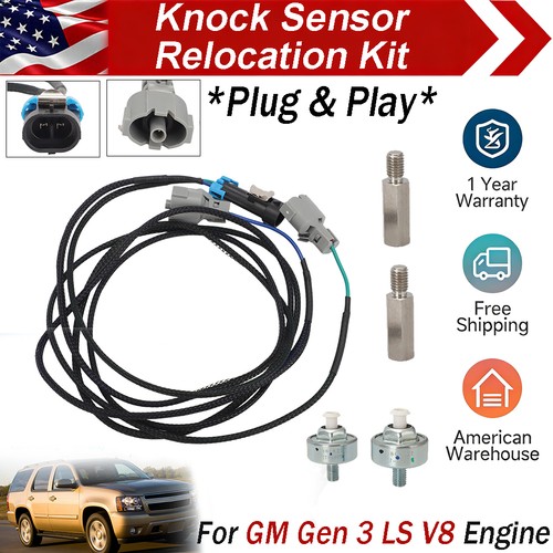 Knock Sensor Relocation Kit For GM Gen 3 LS V8 Engines LS1 LS6 LQ4 LQ9 ...