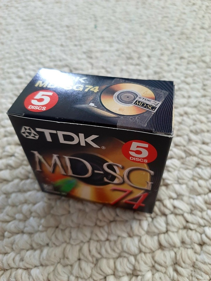 TDK MD-SG 74. Gold 74 minute minidiscs 3pcs New Sealed, with retail ...