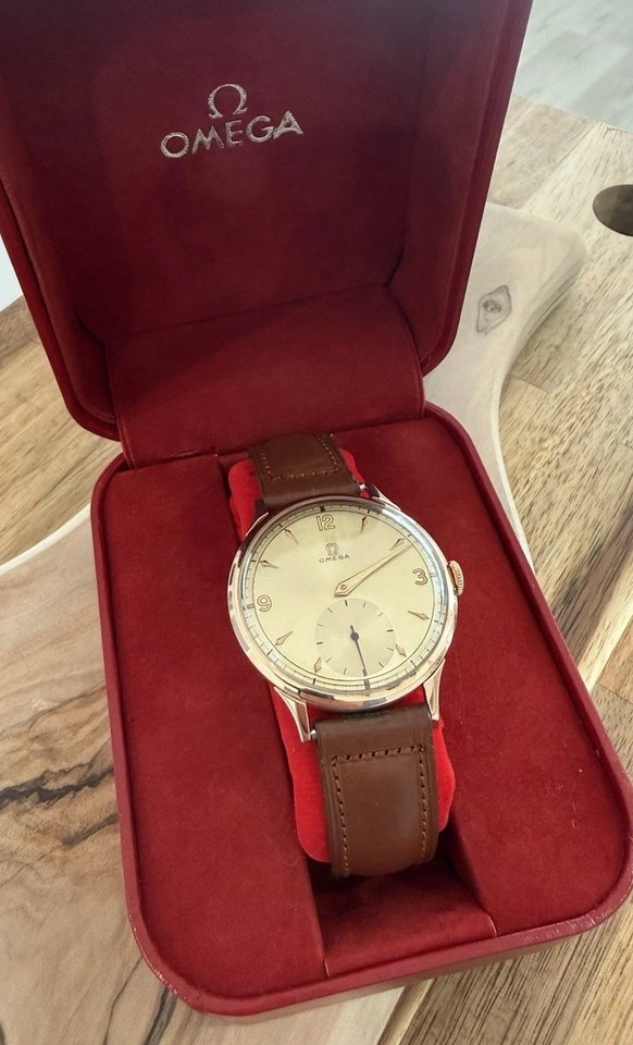 OMEGA 38mm 18K Rose Gold Rare Jumbo Vintage 40s 50s Watch – Cal. 266 ...