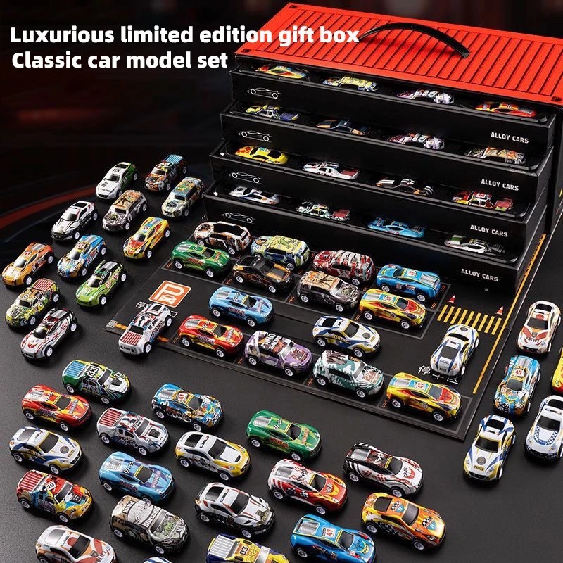 48pcs Pull Back Alloy Toy Car Set with Gift Box – Kids Racing Cars ...