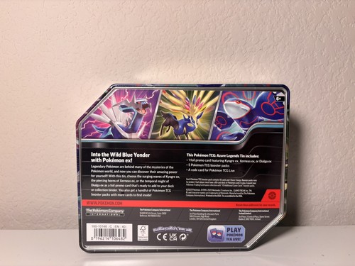 Kyogre EX Tin 5 Packs Pokemon Azure Legends | eBay