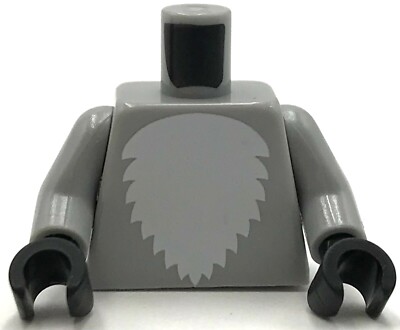 Lego New Light Bluish Gray Minifigure Torso White Fur Light Bluish Gray ...