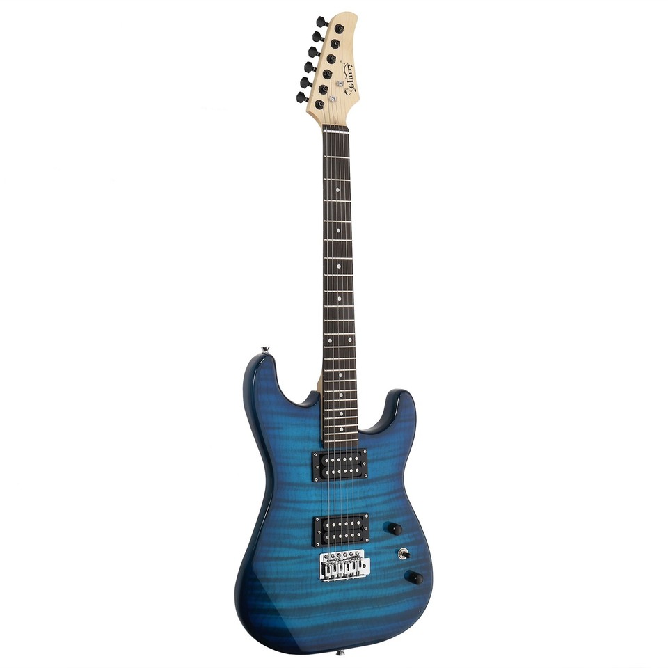 Glarry GST Blue Tiger Stripe H-H Pickup Electric Guitar w/ 20W AMP ...