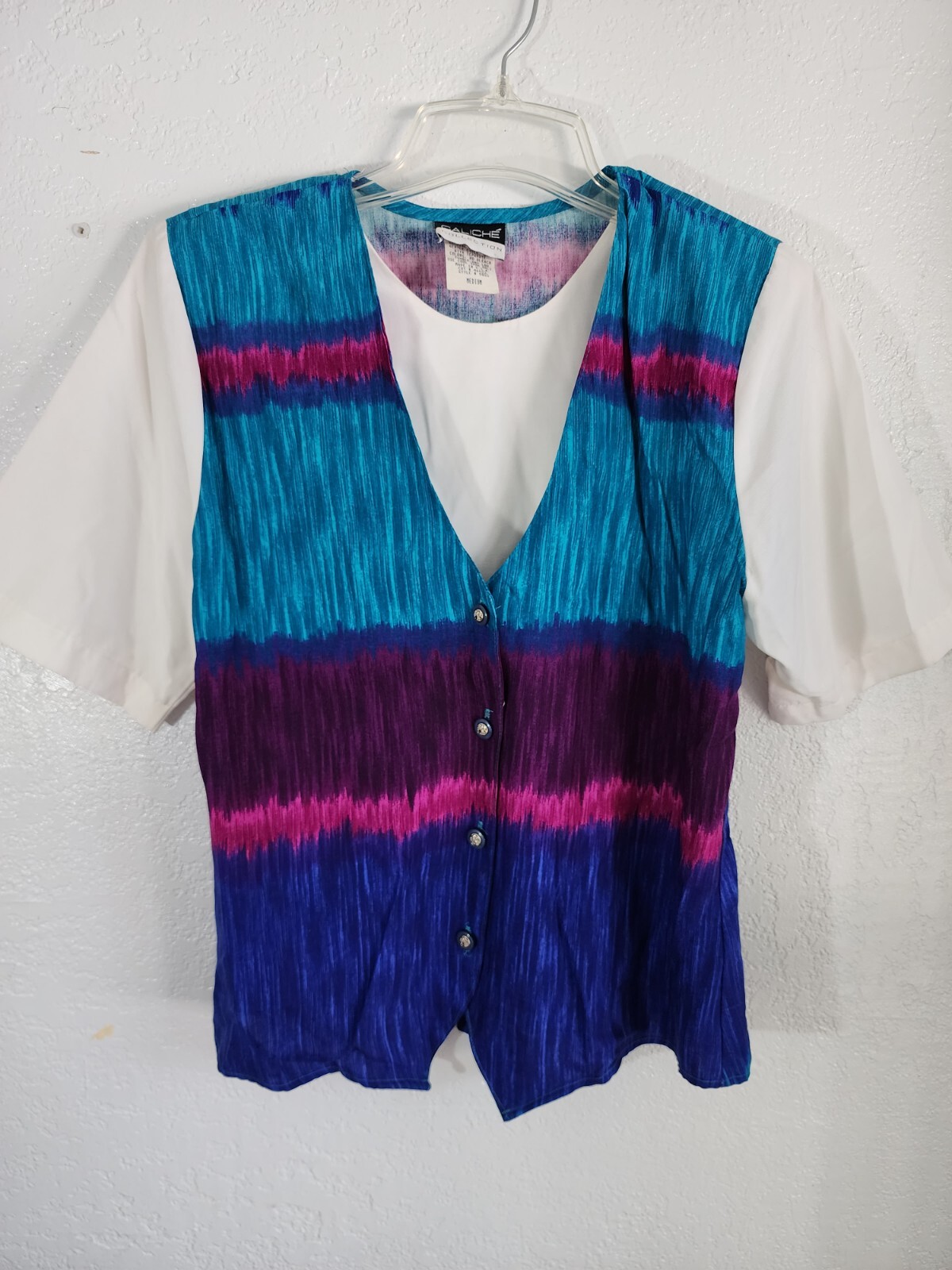 Caliche Collection Vintage Colorful Button Up Blouse … - Gem