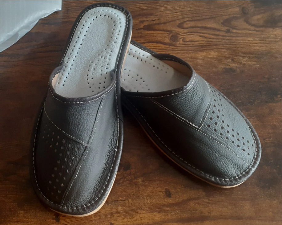 Men slippers genuine leather Mountain style FOLK Hand Made Europe Mule ...