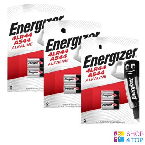 6 ENERGIZER ALKALINE 4LR44 A544 BATTERIES 6V BLISTER PACK EXP 2026 NEW ...
