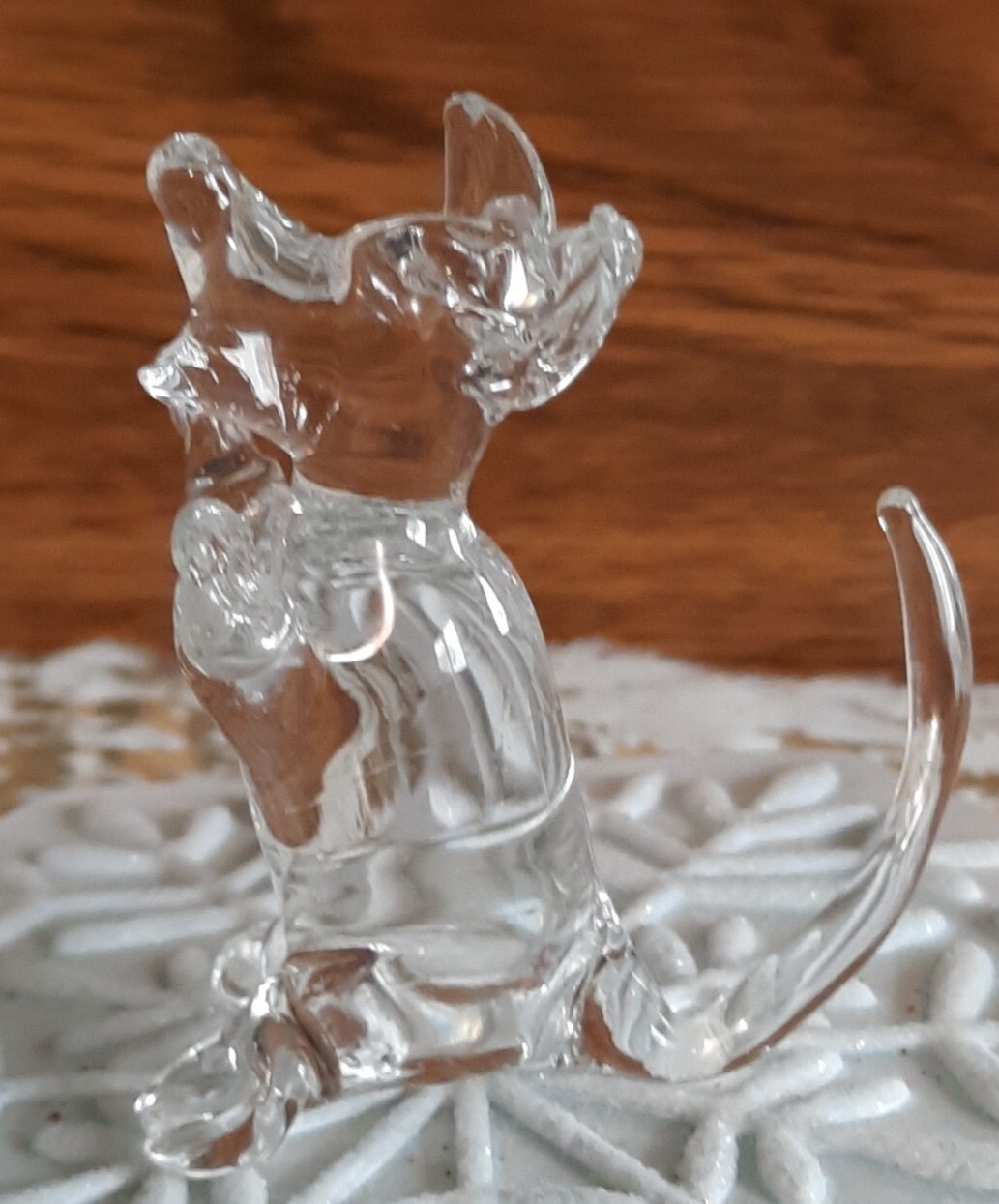 Vintage Spun Hand Blown Glass Puppy Dog Clear Glass Sitting Up | eBay