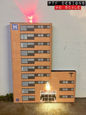 HO Scale “HOSPITAL” Building Flat / Front 3D Background, ER First ...