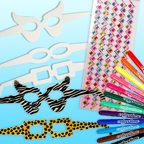 Bastelset Spaßbrillen f.16 Kinder, lustige Partybrillen, witzige ...