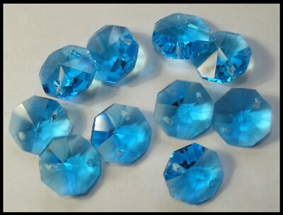 Crystal Octagon A-Grade 14mm 2 Hole x 10 SKY BLUE for Suncatcher CRAFTS ...
